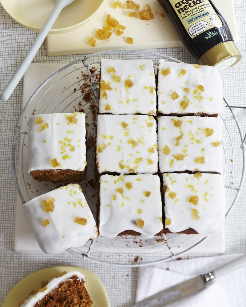 Ginger Cake with Lemon Glaze Icing - The Groovy Food Company