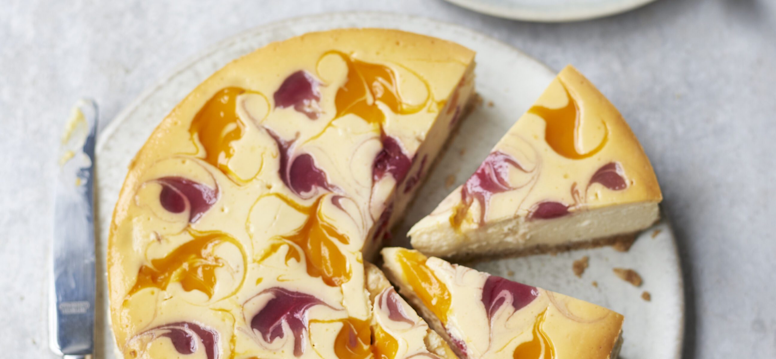 Peach Melba Ripple Cheesecake - The Groovy Food Company
